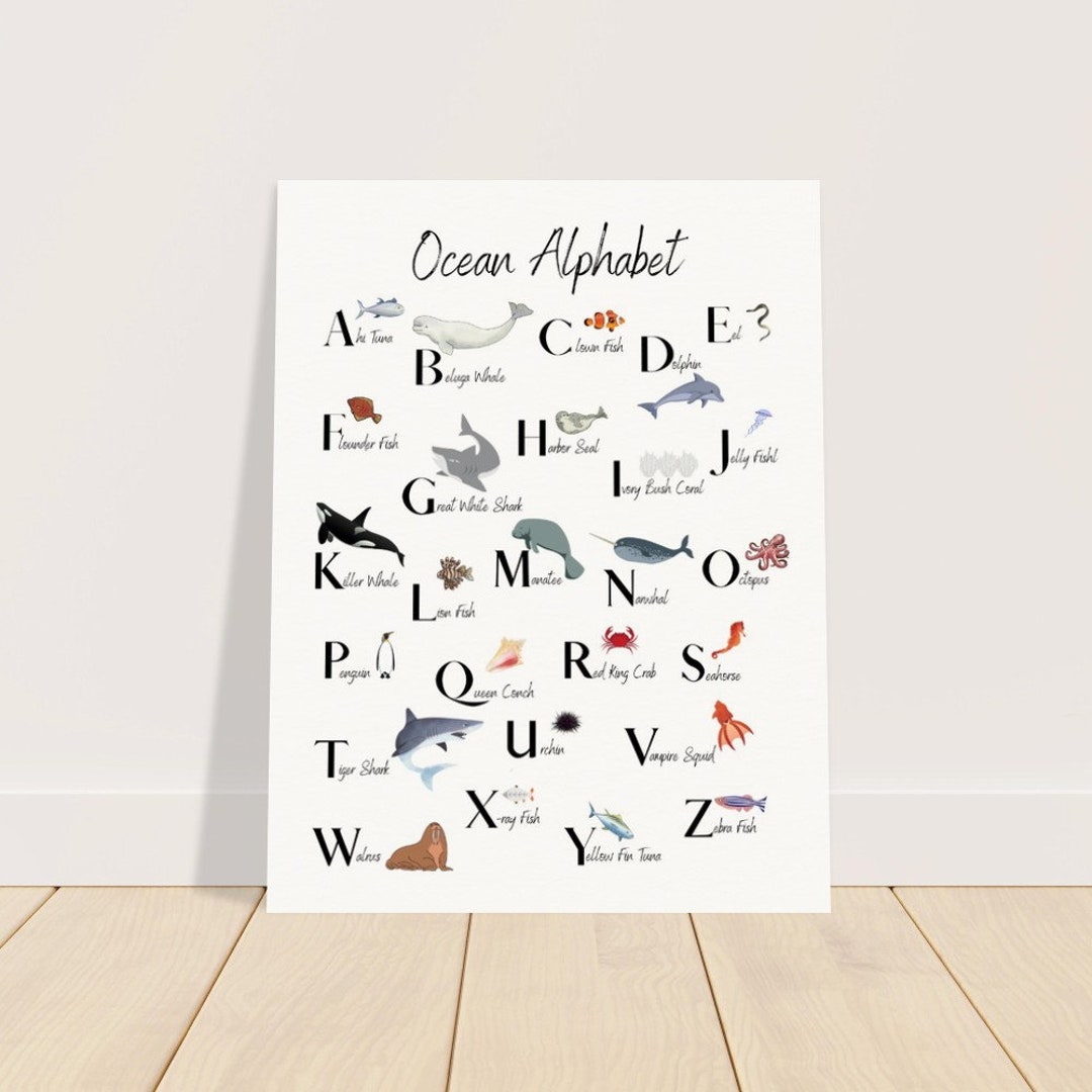 Ocean Alphabet Poster - Etsy UK