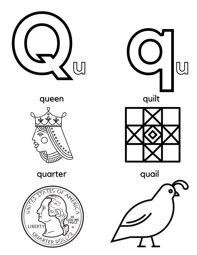 Letter Qu Preschool Worksheets / Preschool Alphabet / - Etsy