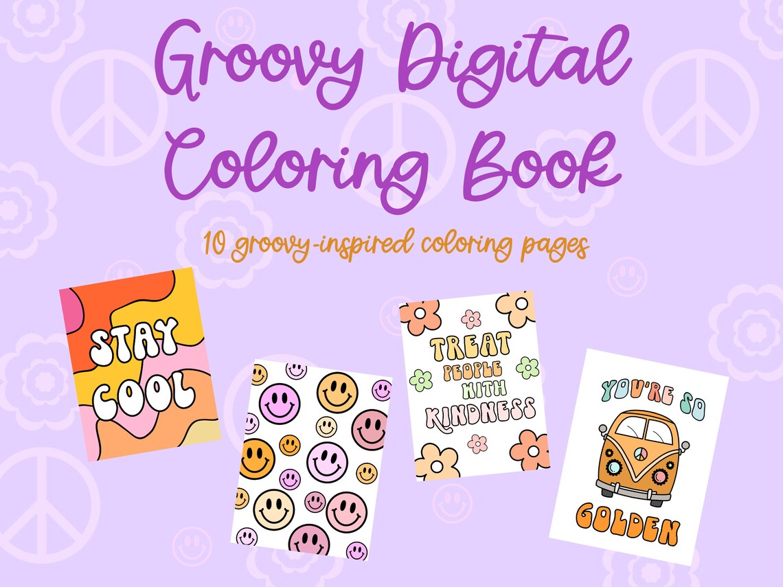 Groovy Coloring Book - Etsy