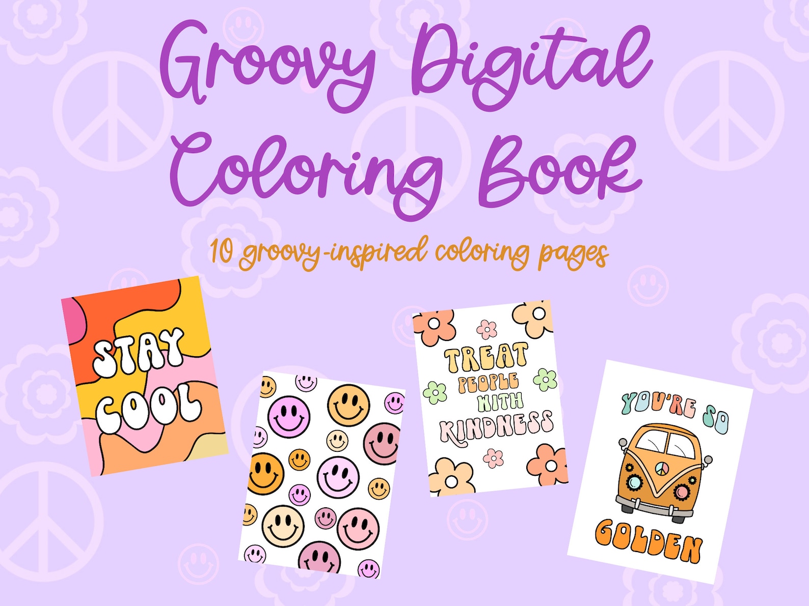Groovy Coloring Book - Etsy