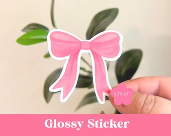 Cute Pink Bow Sticker - Etsy