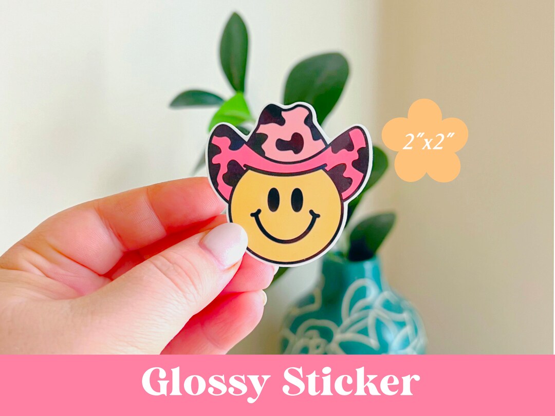 Cowgirl Smiley Sticker - Etsy