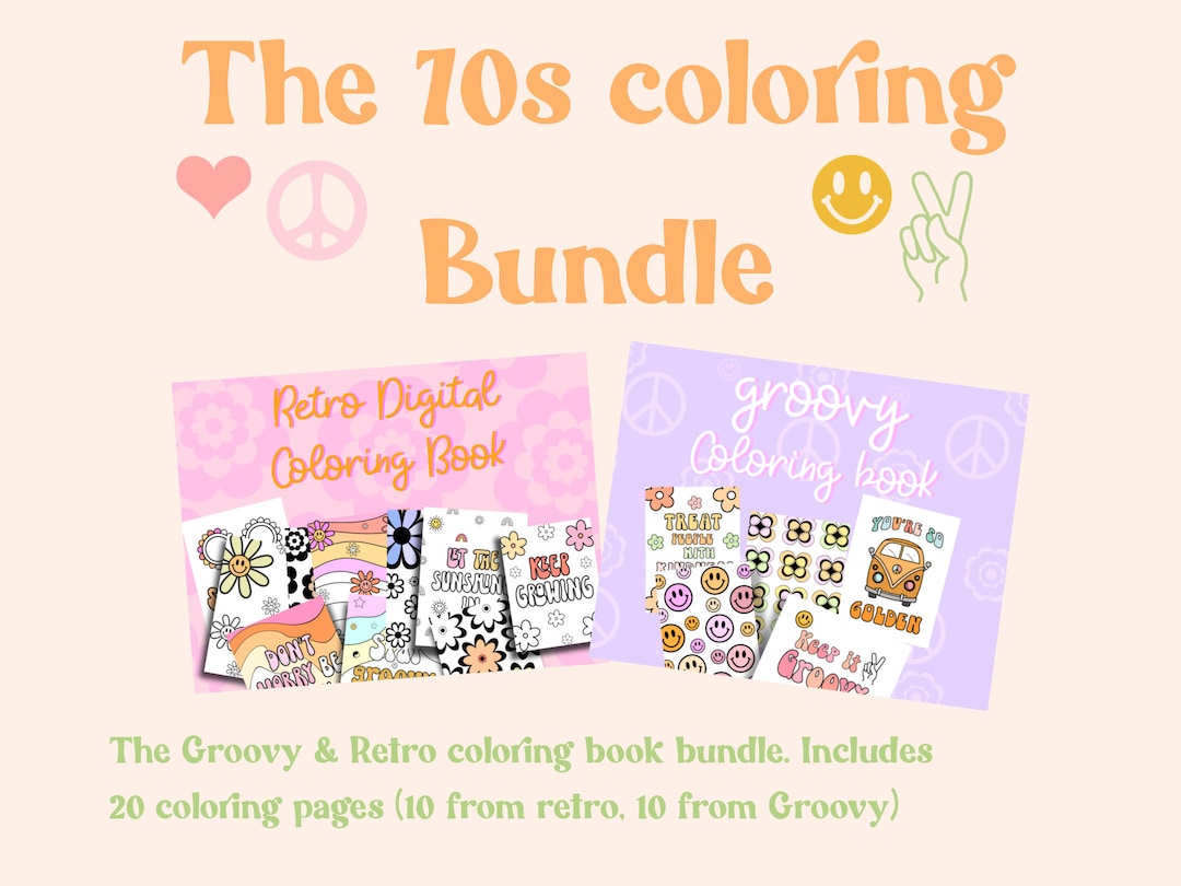 The 70s Digital Coloring Book Bundle - Etsy