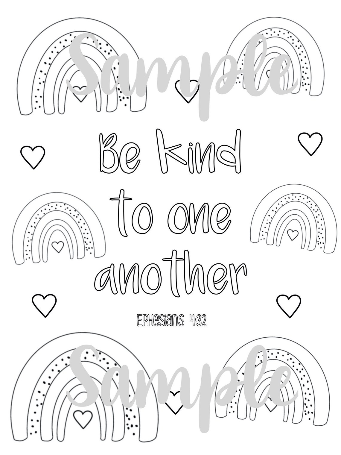 Be Kind to One Another Coloring Page Printable - Etsy