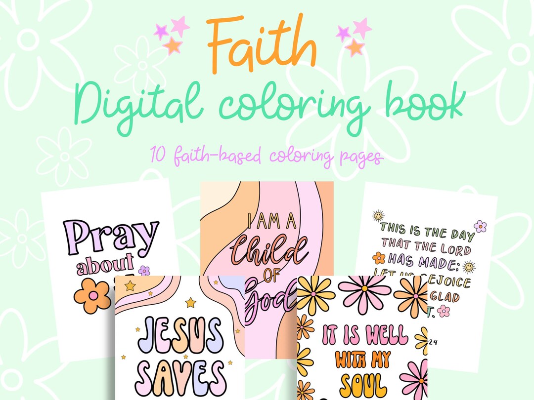 Faith Digital Coloring Book - Etsy