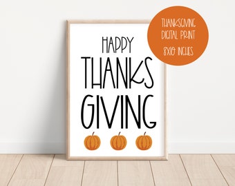 Happy Thanksgiving Digital Print - Etsy