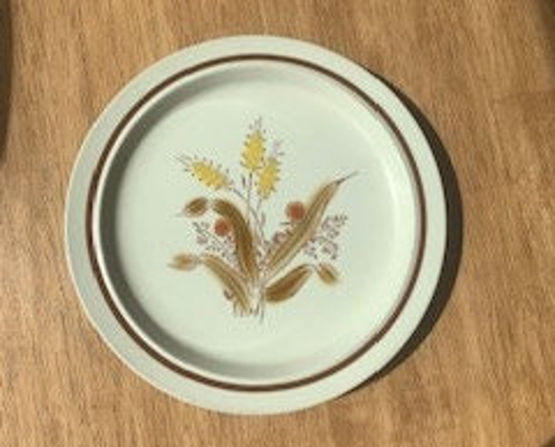 1970s Vintage Wheat Pattern Stoneware Plates - Etsy