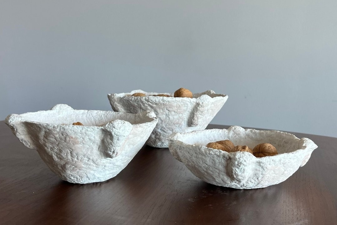 Blanc Rustique Collection White Paper Clay Bowl - Etsy