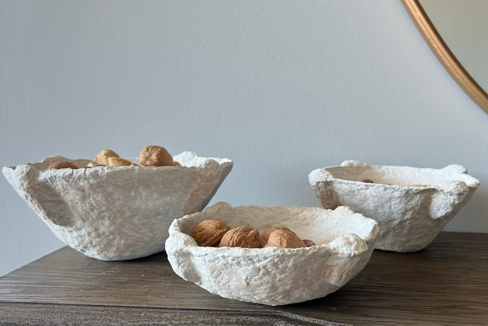 Blanc Rustique Collection White Paper Mache Bowl - Etsy