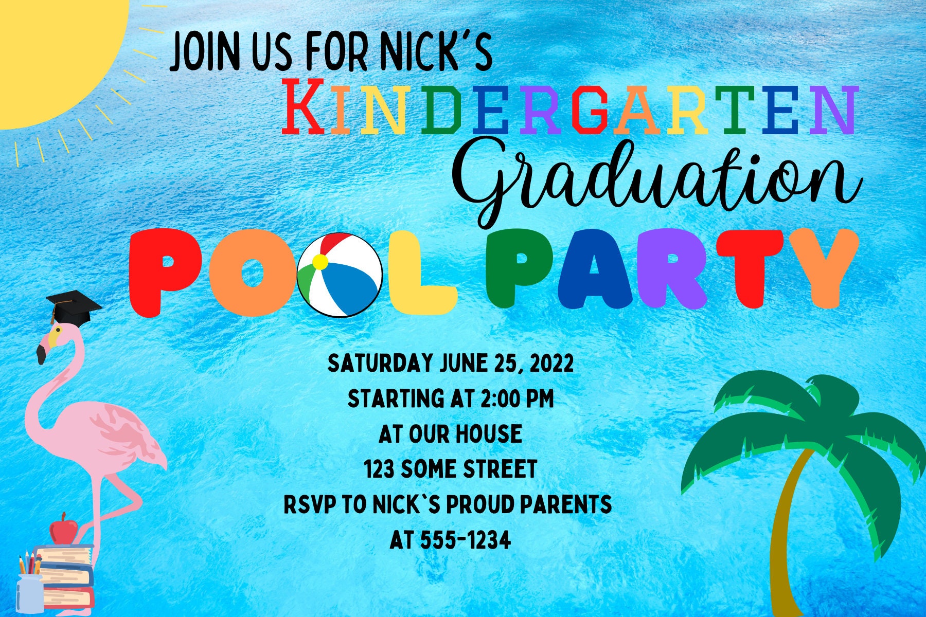 Graduation Pool Party Invitation - Etsy