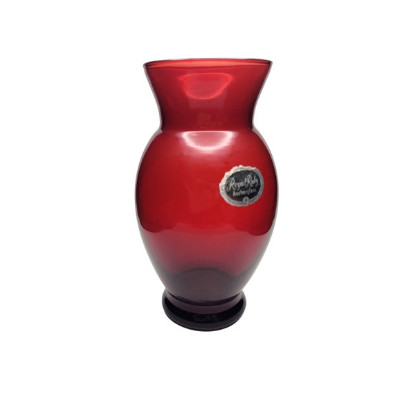 Ruby Red Vase - Etsy