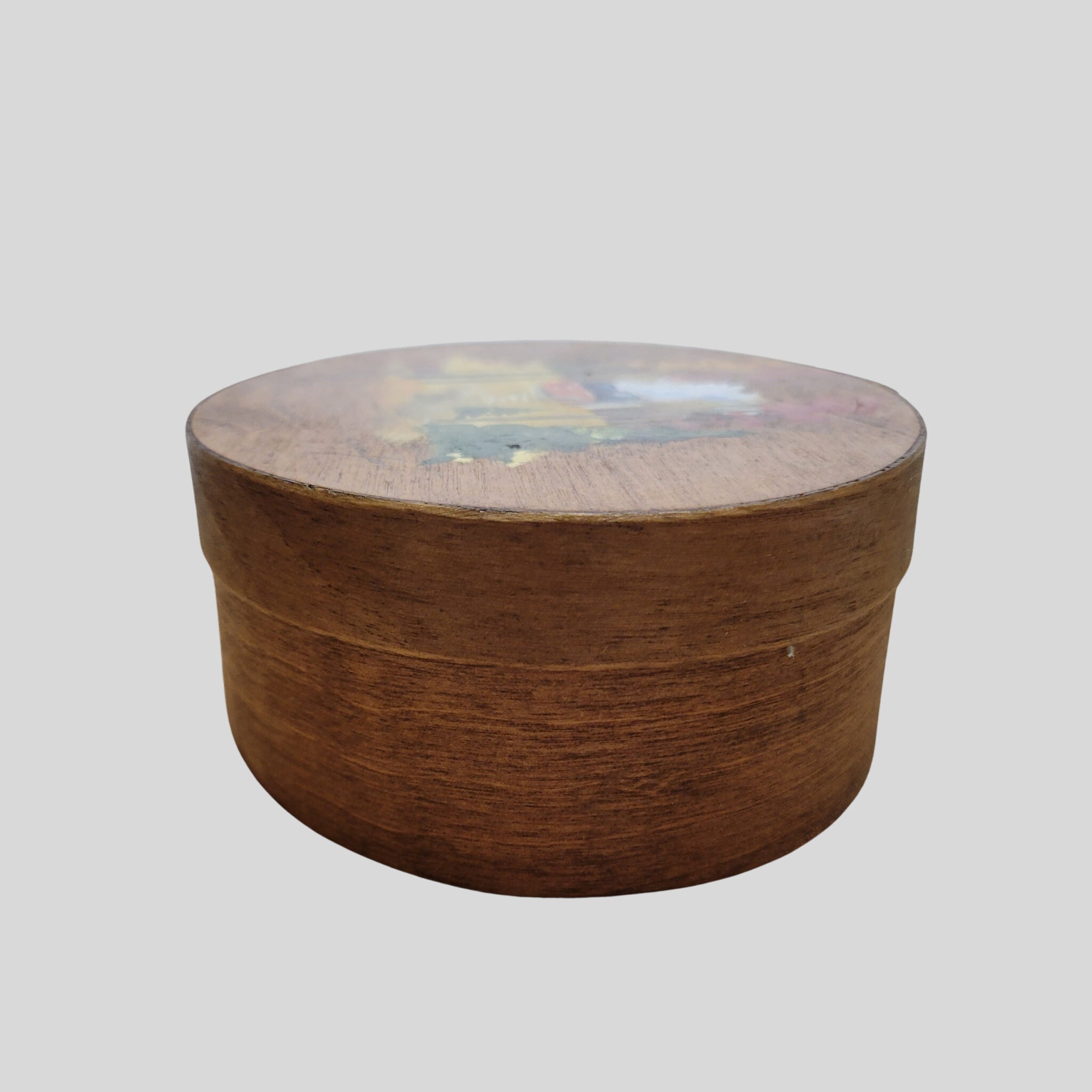 Vintage Wood Oval Shaker Style Box, Keepsake Container, Photo Storage ...