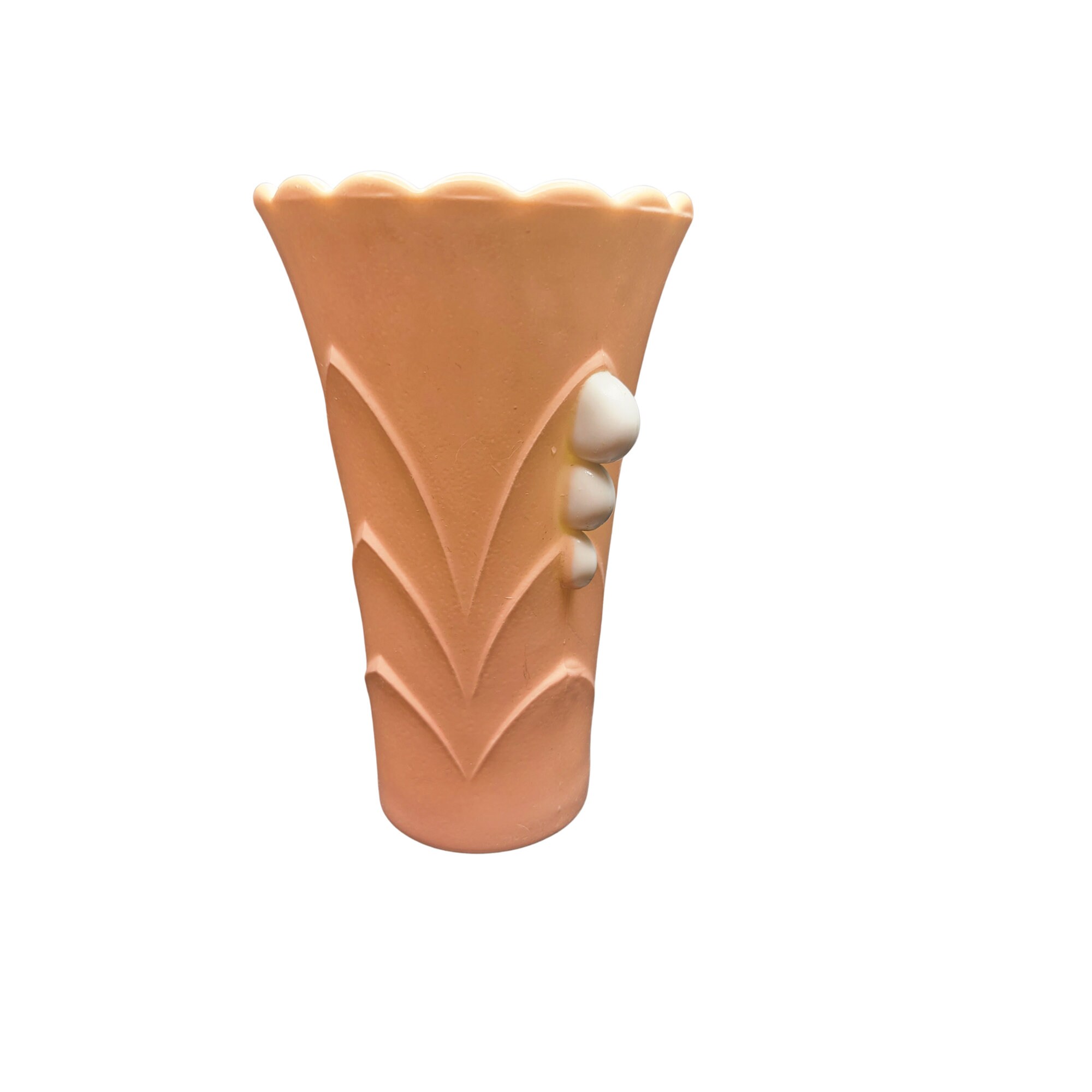 Anchor Hocking Fire King Vase, Peach & White Vitrock Vase, 1940s Vase ...
