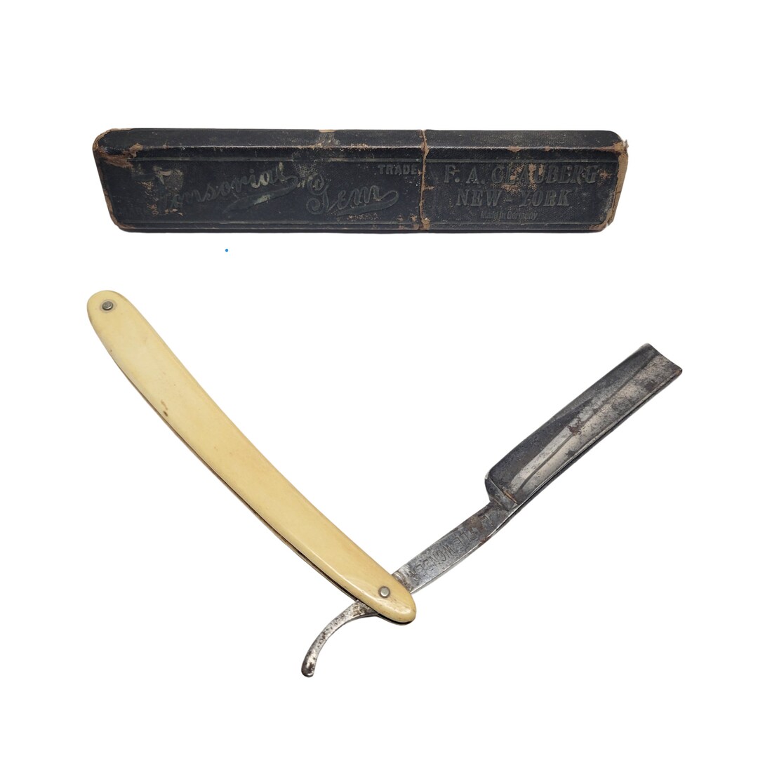 Vintage 1920s Straight Razor With Box, FA Clauberg Collectible Shaving ...