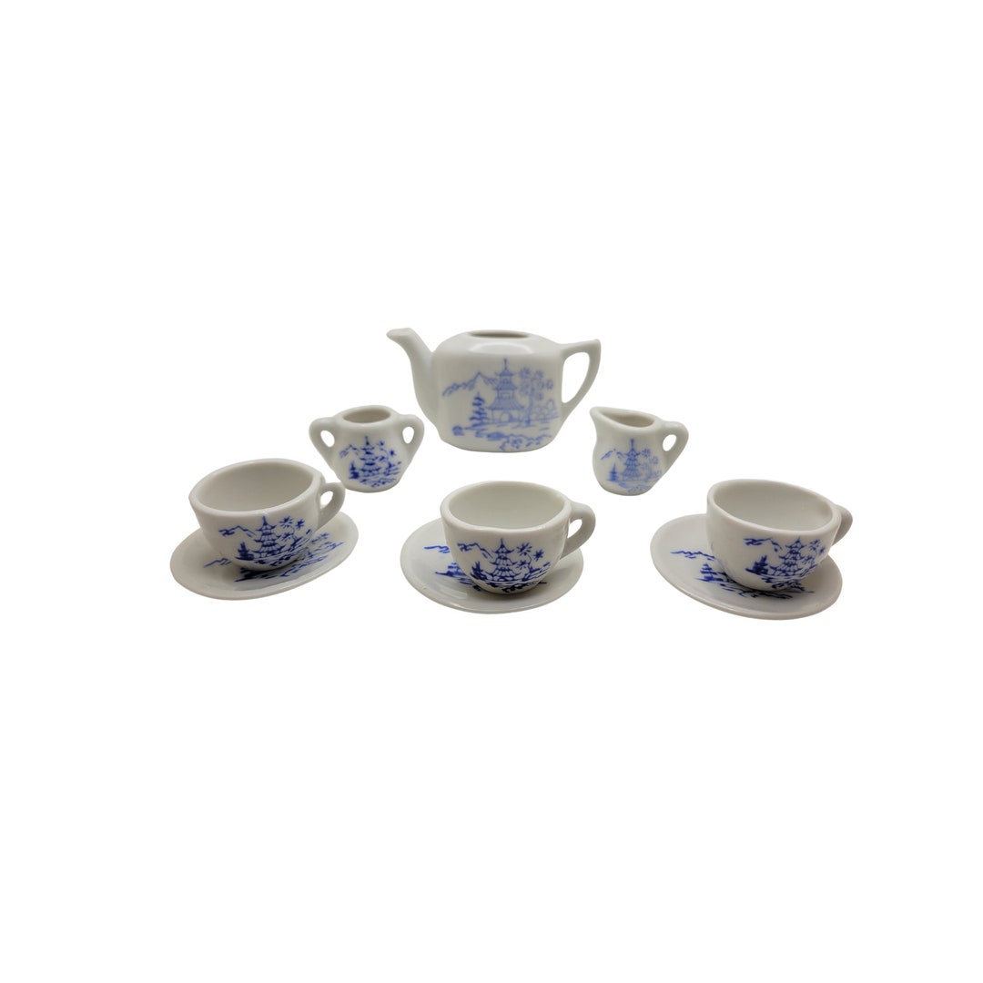 Vintage Miniature Tea Set: Japanese Porcelain Pagoda, 9-piece - Etsy