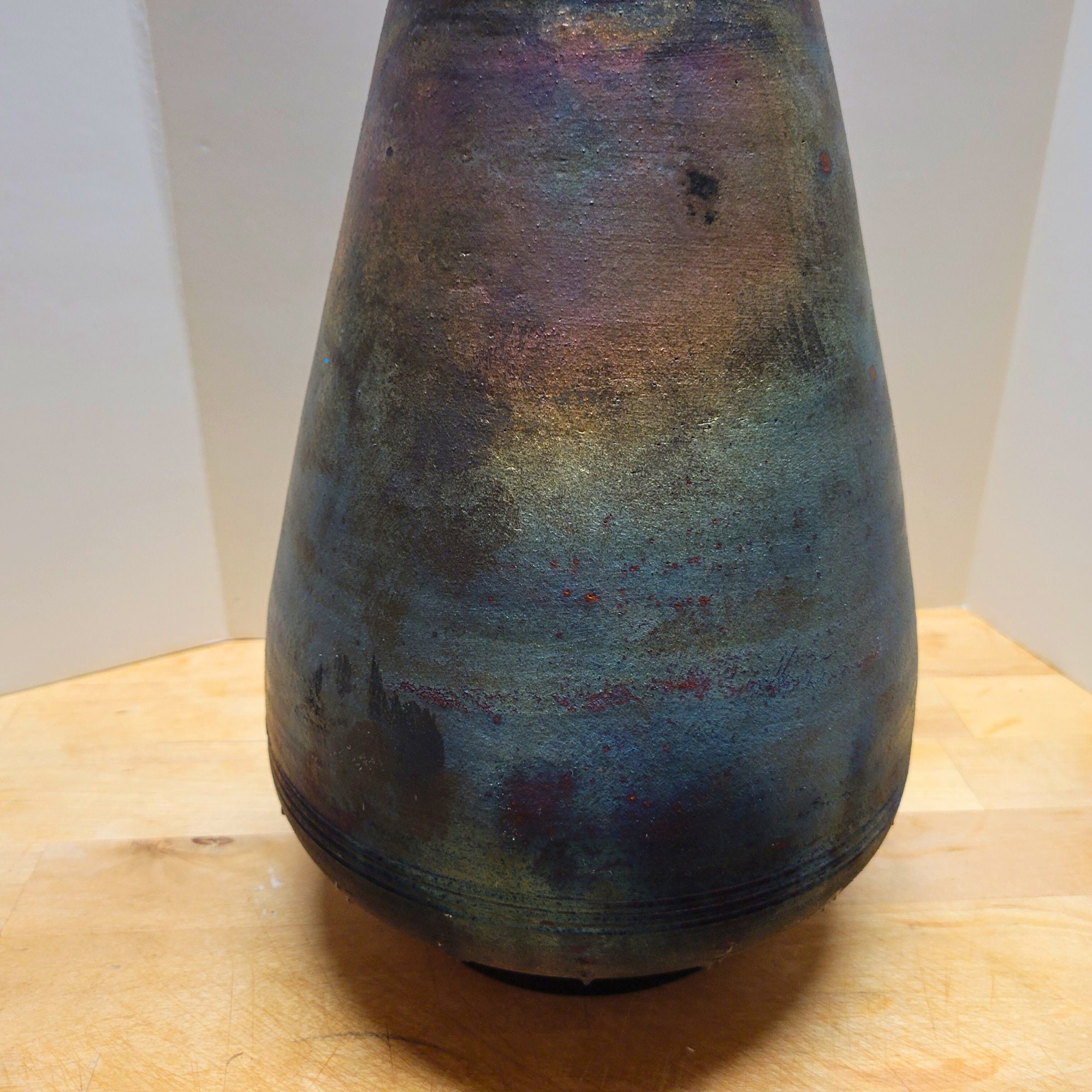 Robert Sunday Raku Pottery Vase, Large Raku Vase, Studio Pottery ...