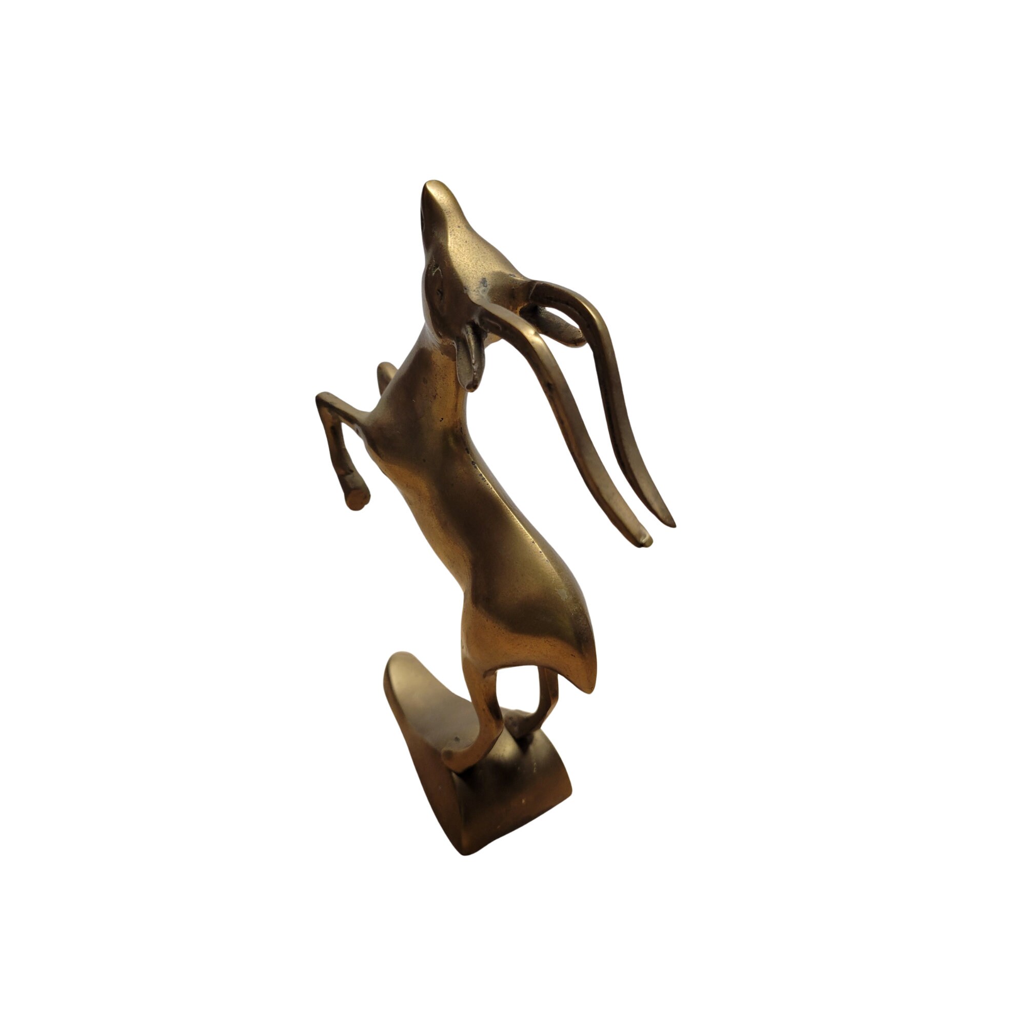 VTG Brass Leaping Gazelle Figurine, Metal Sculpture, Gift for Him, Mid ...