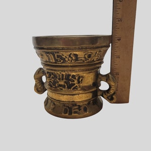 Antique Apothecary Brass Mortar & Pestle Apothecary Herb Muddler Heavy ...