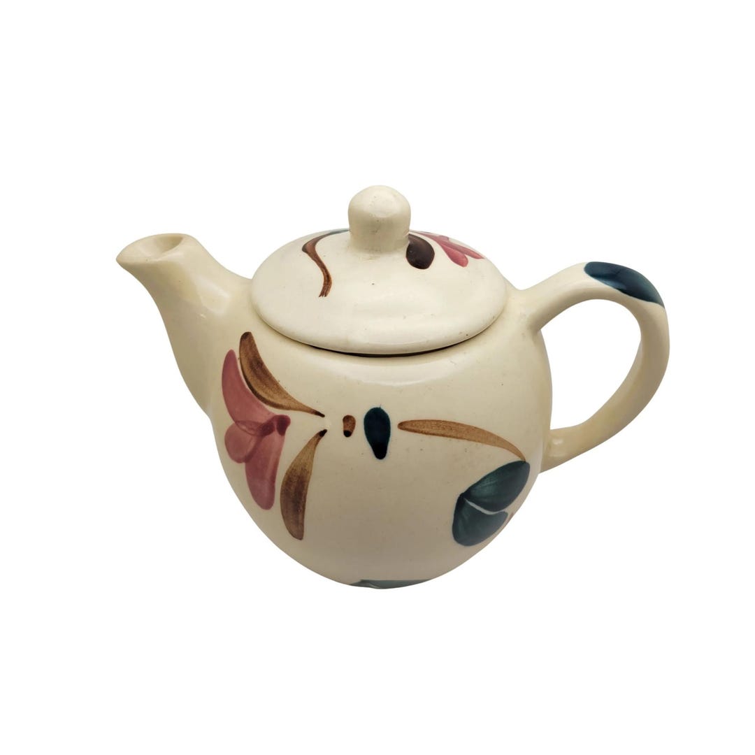 1950s Puritan Pottery Teapot With Lid - 4 Cup, Ceramic Teapot, Ivy Red ...