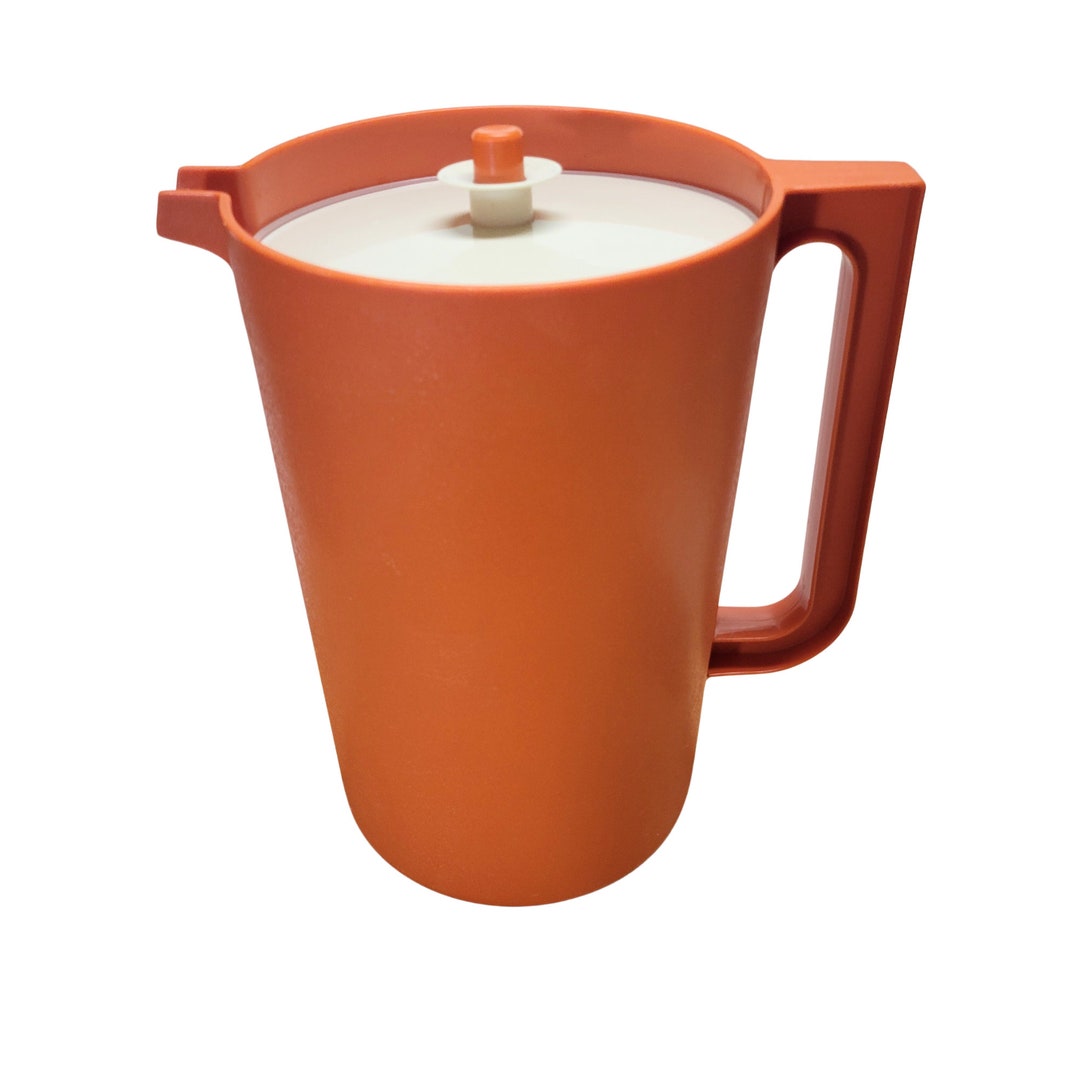 Vintage Tupperware 1 Gallon Pitcher W/ Push Button Lid, Harvest Orange ...