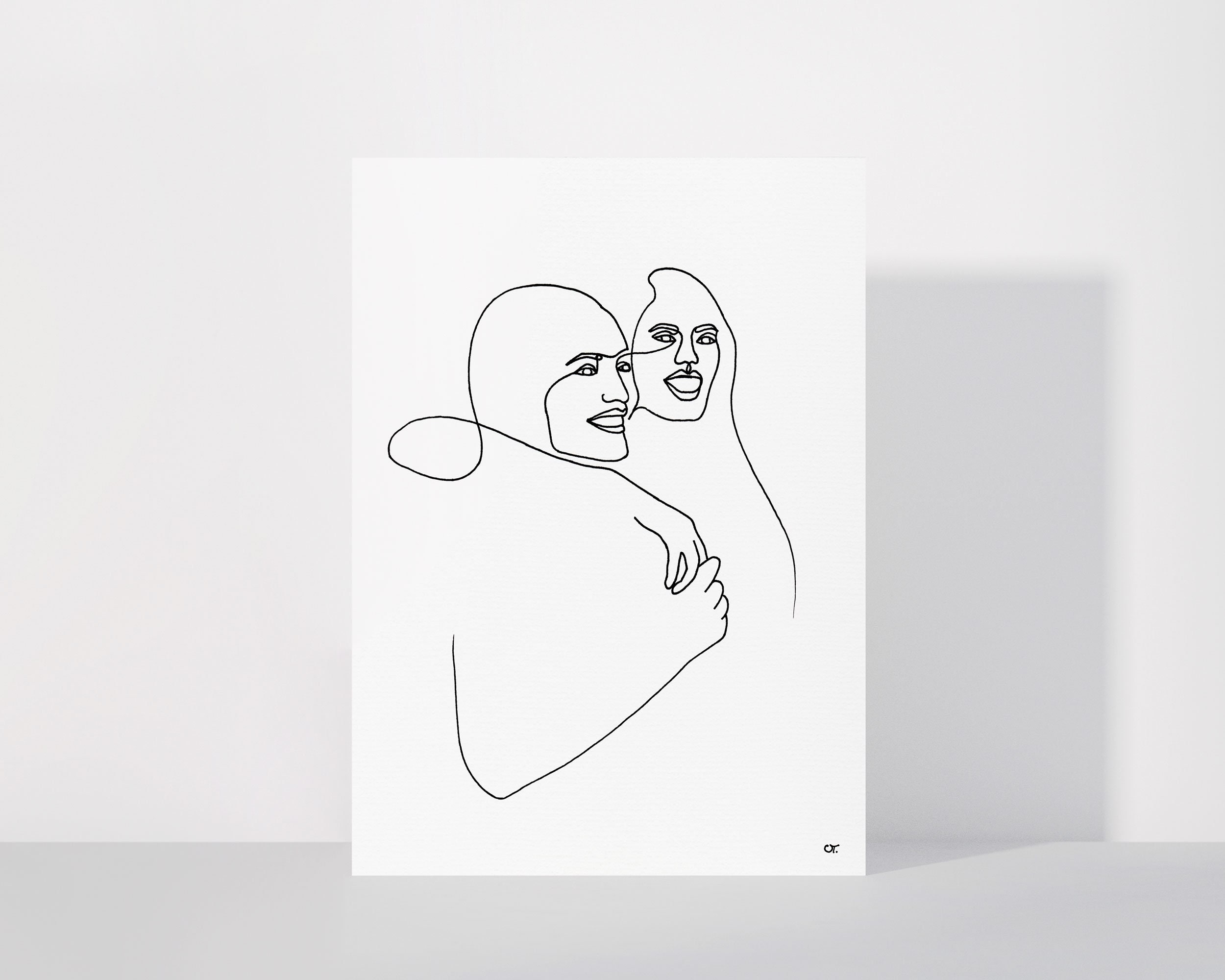 Minimalist One Line Art Poster "friendship" - Etsy