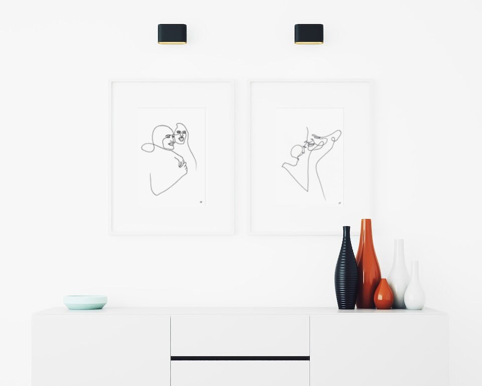 Minimalist One Line Art Poster "friendship" - Etsy