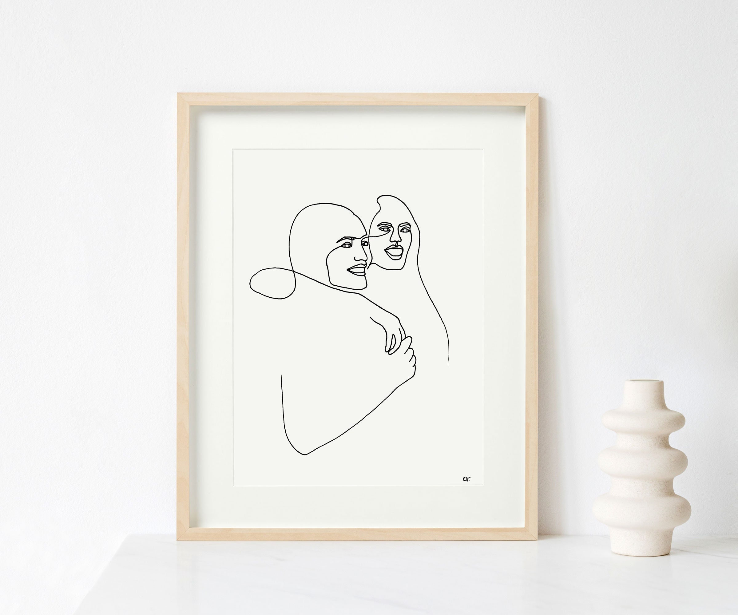 Minimalist One Line Art Poster "friendship" - Etsy