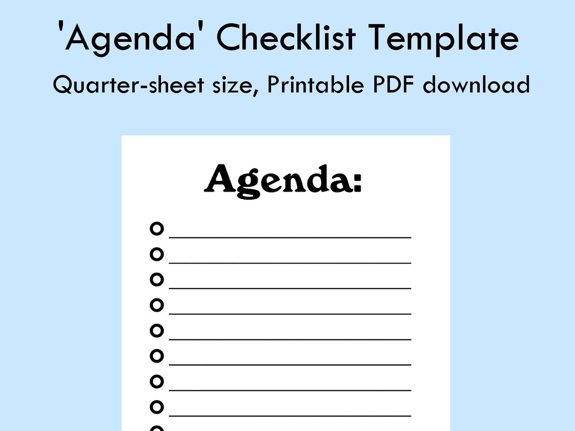 Printable Checklist Template: To-do List, Quarter Sheet, Aesthetic ...