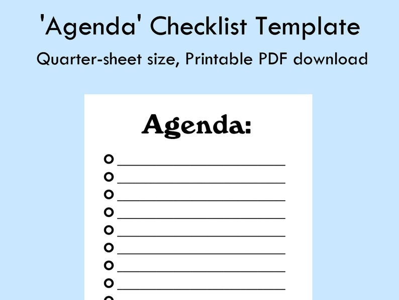 Printable Checklist Template: To-do List, Quarter Sheet, Aesthetic ...