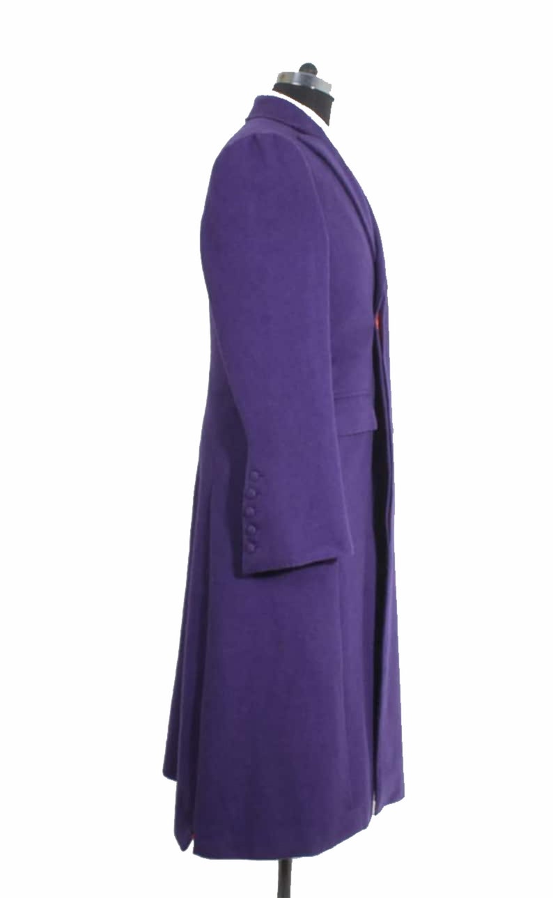 Men's Wool Joker Cosplay Handmade Overcoat Heath Ledger Long Purple ...