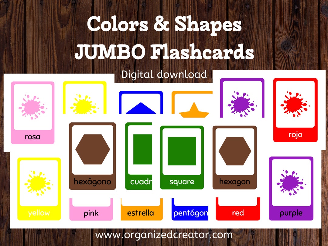Colors and Shapes Flashcards | English & Spanish Colors and Shapes ...