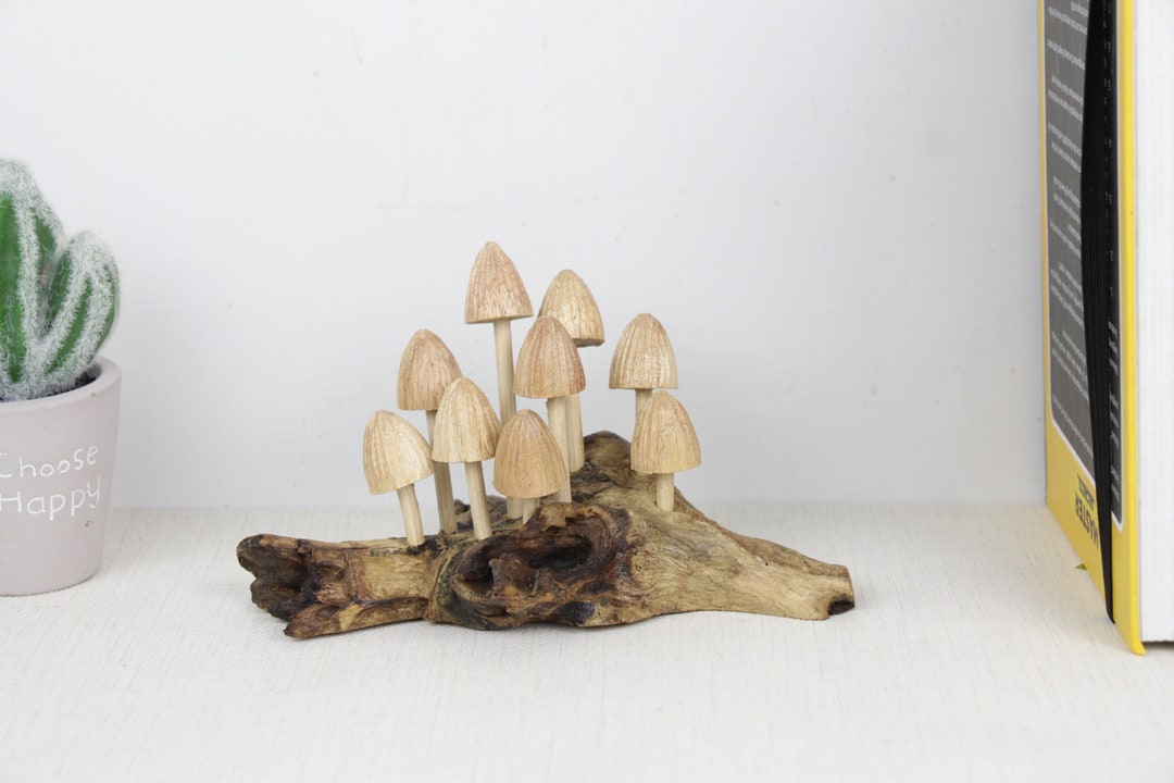 Magic Mushroom Wood Deco, Mushroom Deco, Mushroom Art, Hand Carved ...