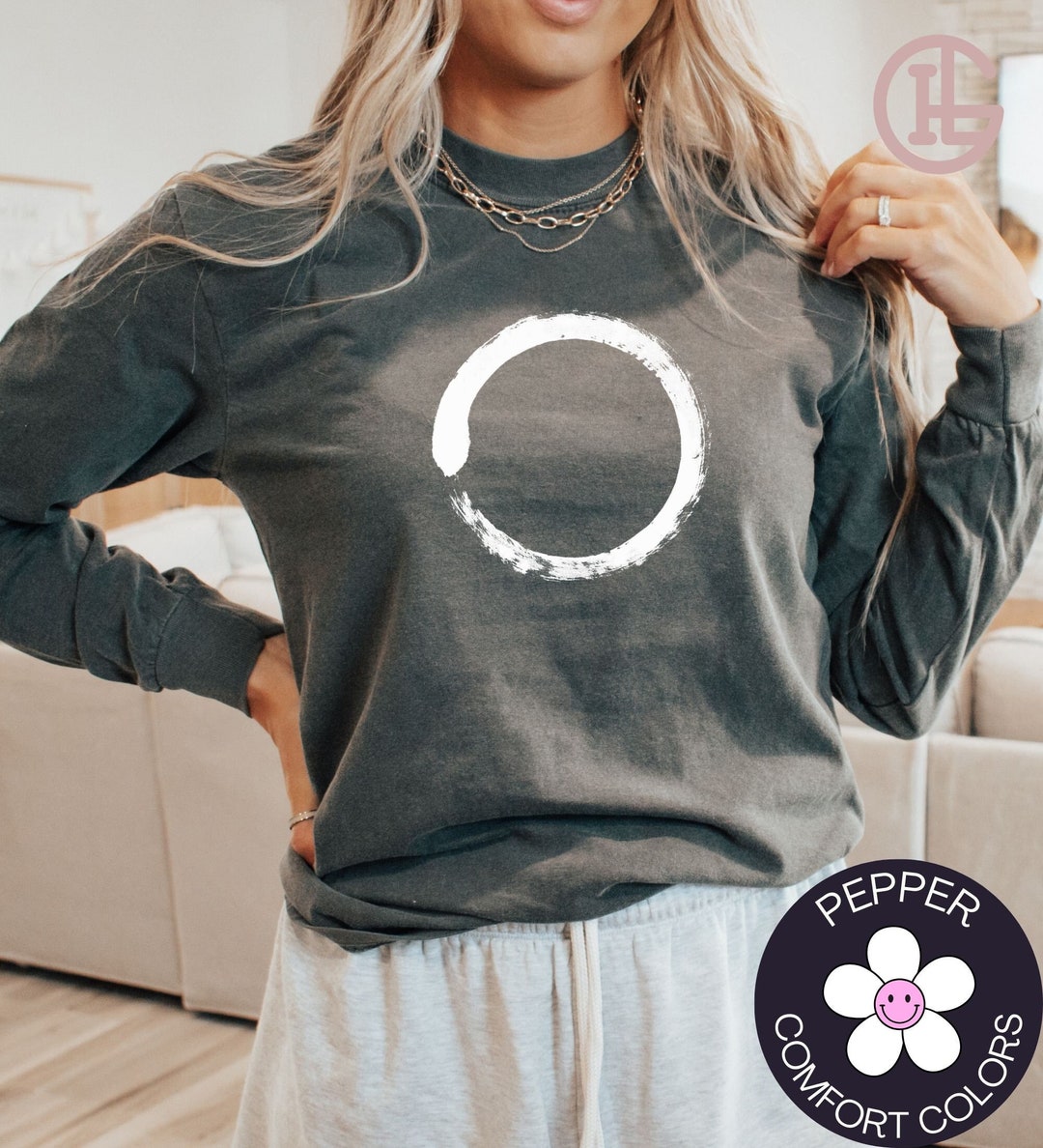 Zen Comfort Colors Long Sleeve Zen Shirt Enso Zen Gifts Wholeness ...