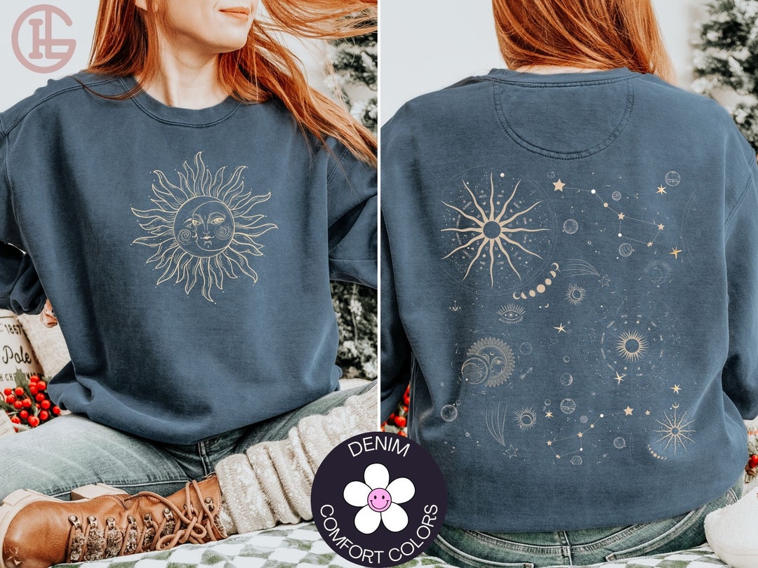 Comfort Colors Celestial Sweatshirt Stars Shirt Celestial Shirt Sun and ...
