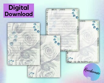 Printable Stationery Set US Letter Size PDF Instant Download - Etsy