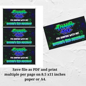 Editable Trampoline Treat Boxes Label, Jump Birthday Party Box Stickers ...