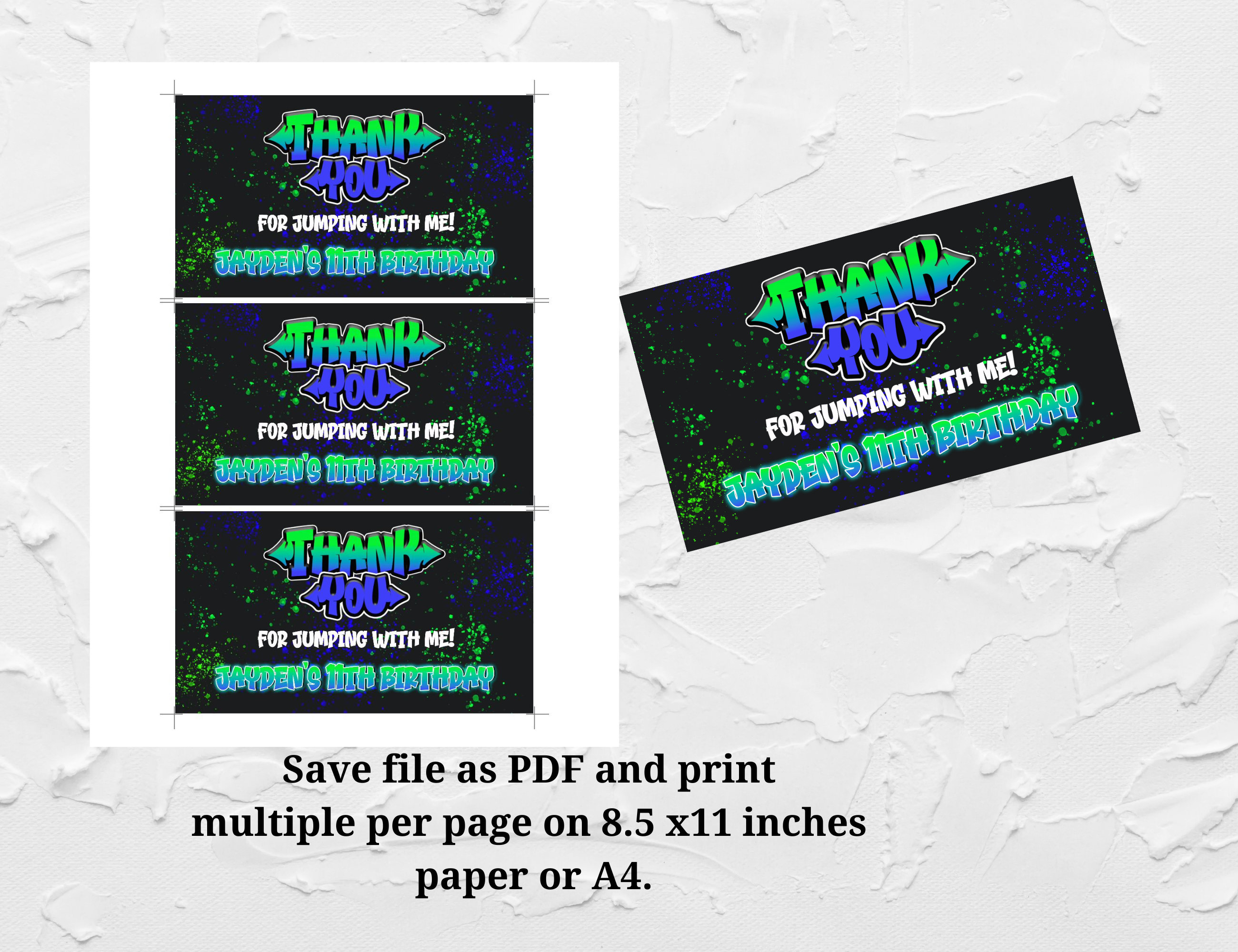 Editable Trampoline Treat Boxes Label, Jump Birthday Party Box Stickers ...