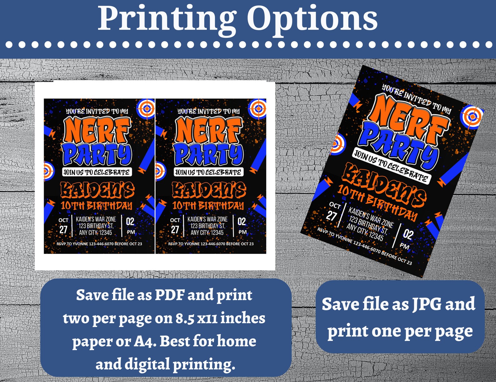 Editable Nerf Birthday Invitation Dart Gun Party Invite for - Etsy