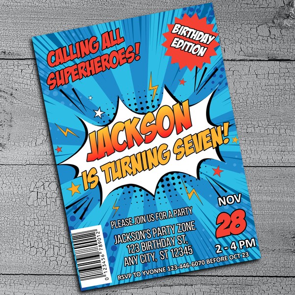 Comic Invitation - Etsy