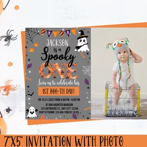 Spooky One Birthday Invitation for Boys, Halloween 1st Birthday ...
