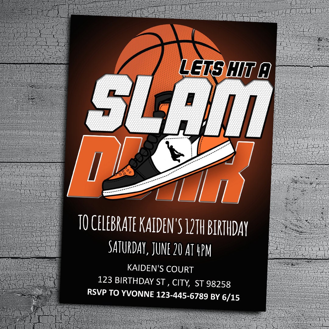Basketball Birthday Invitation, Editable Boys Printable Invite, Sports ...