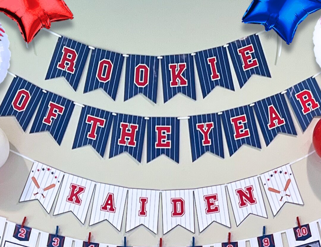 Rookie of Year Birthday Banner, Concessions First Birthday Party Decor ...