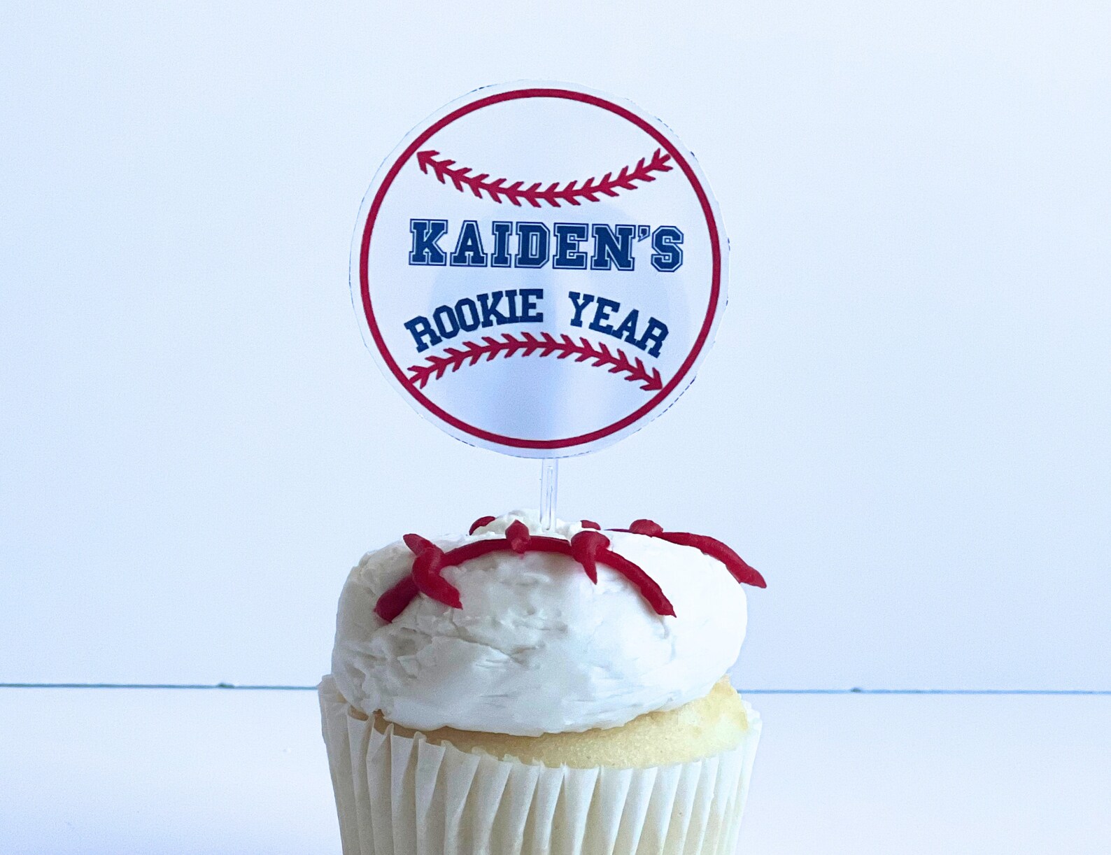 Editable Rookie of the Year Birthday Cupcake Topper, Baseball 1st ...