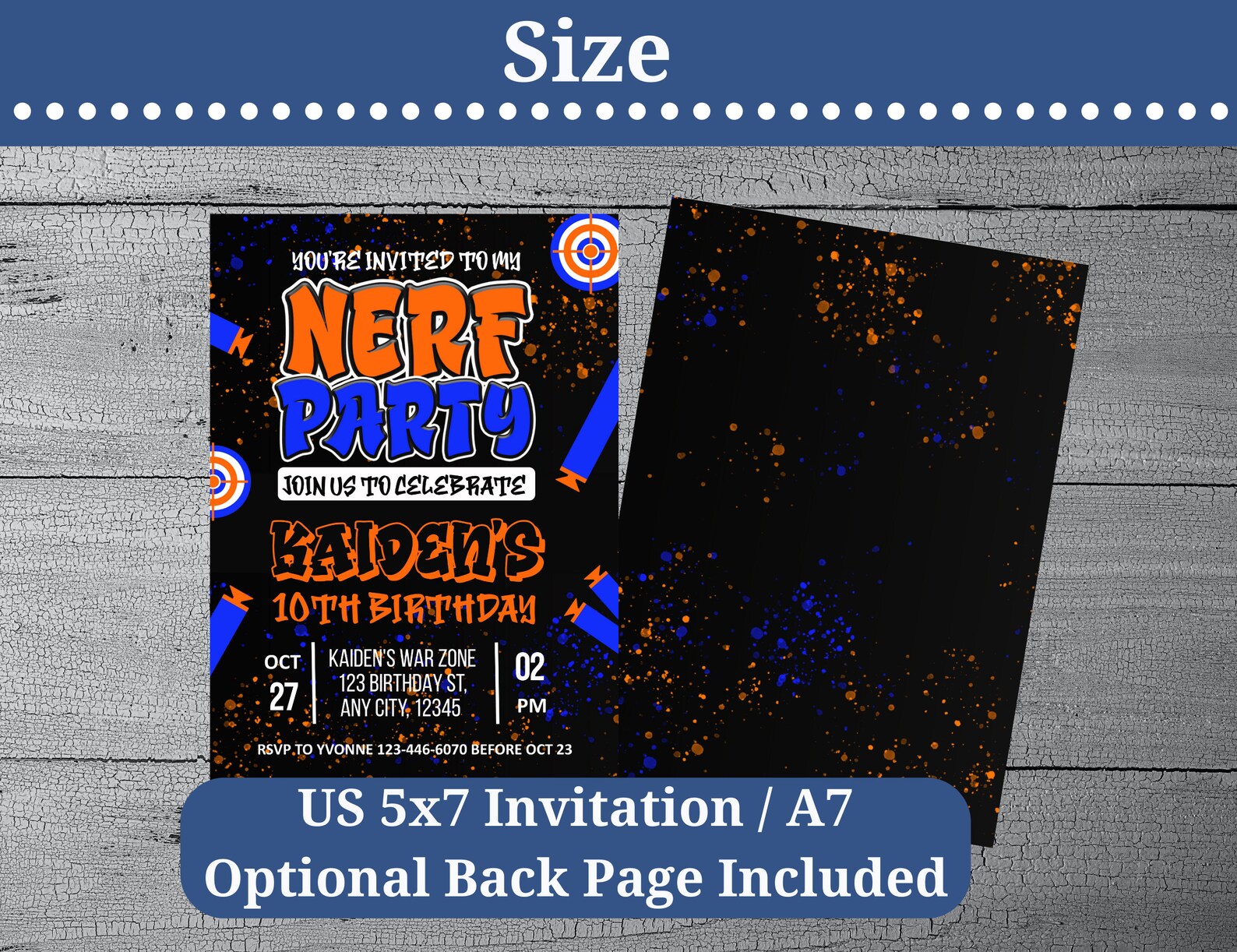 Editable Nerf Birthday Invitation Dart Gun Party Invite for - Etsy