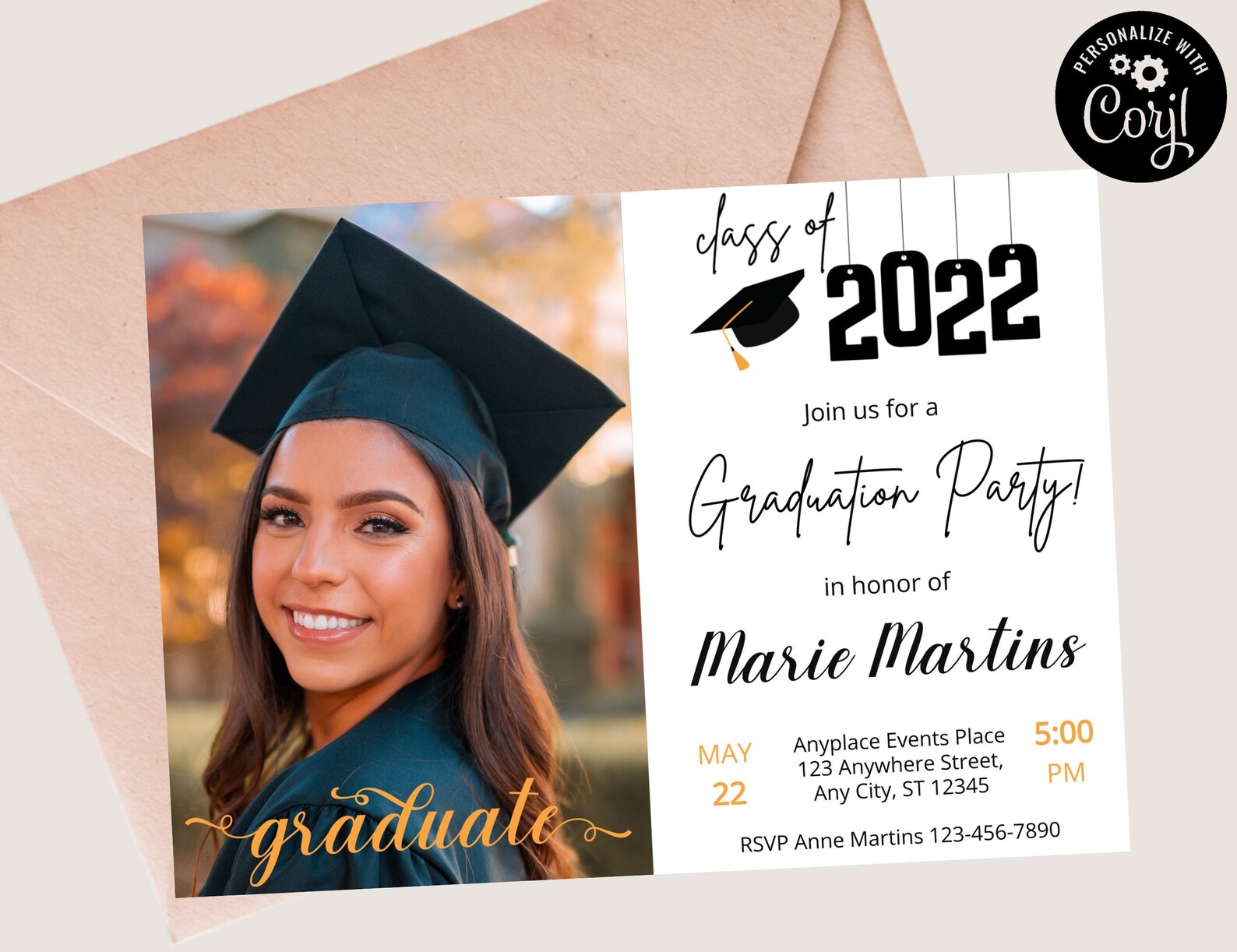 Editable Graduation Party Invitation Template With Photos for - Etsy