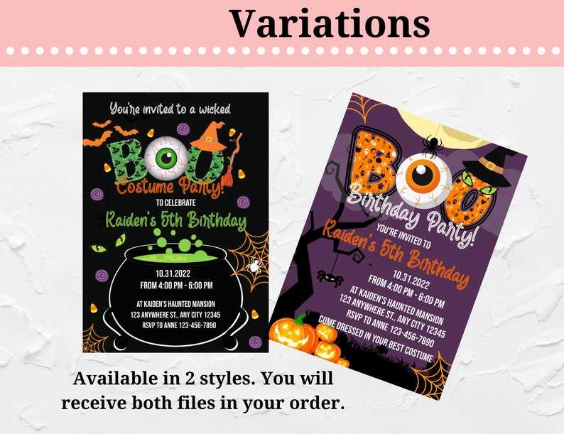 Editable Kids Halloween Birthday Costume Party Invitation - Etsy