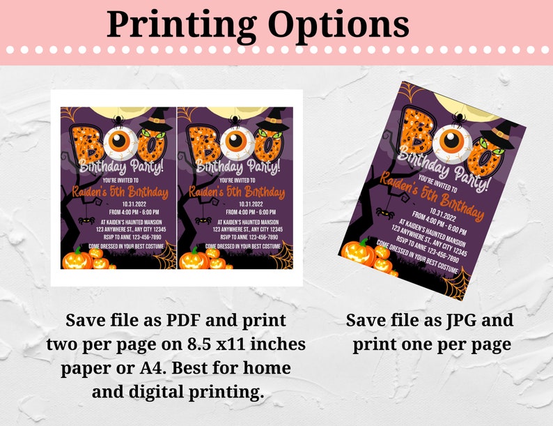 Editable Kids Halloween Birthday Costume Party Invitation - Etsy