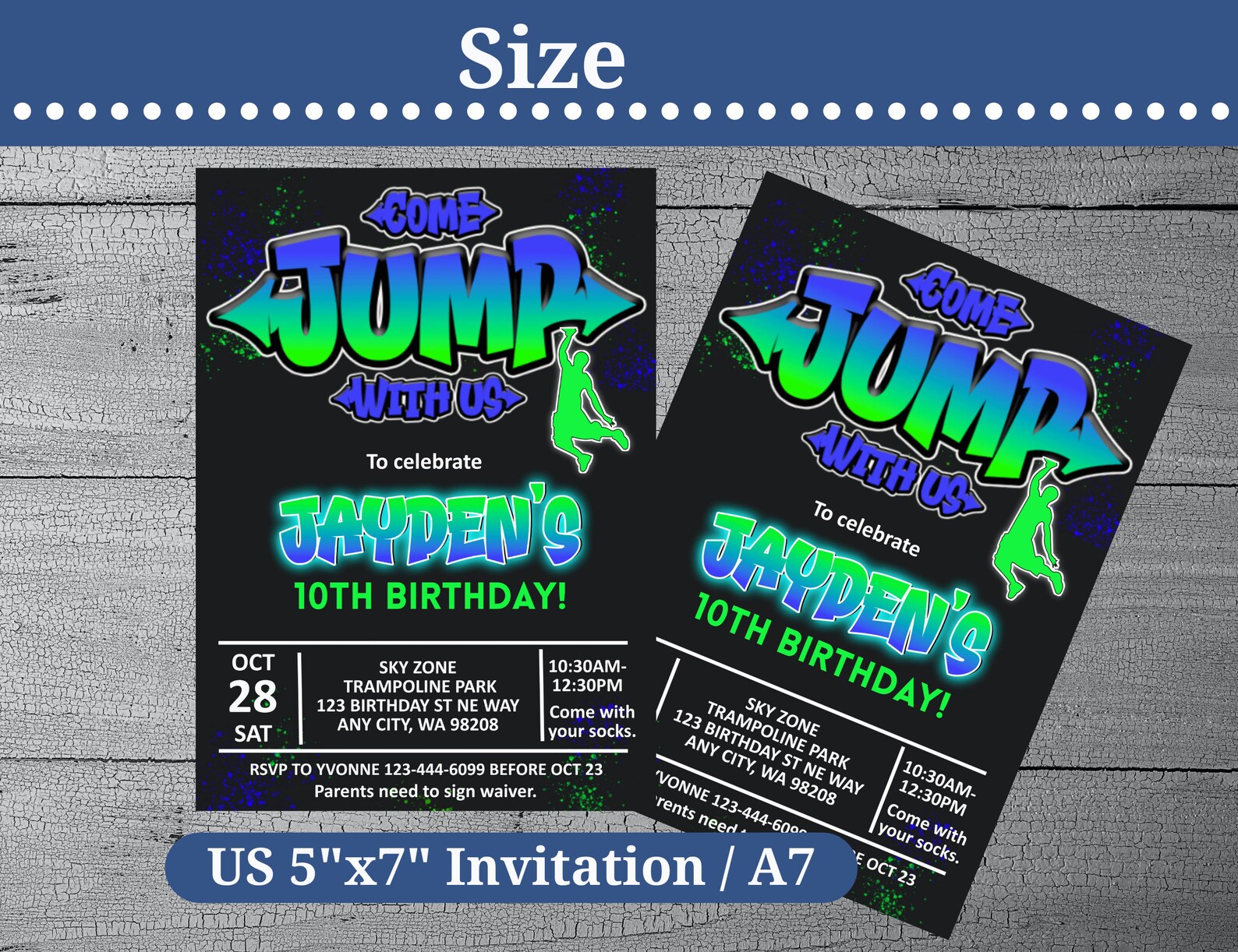 Trampoline Park Birthday Party Invitation Trampoline Park - Etsy