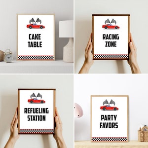 Fast One Racing Car Theme Party Table & Food Signs Bundle, First ...