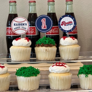 Editable Rookie of the Year Birthday Cupcake Topper, Baseball 1st ...
